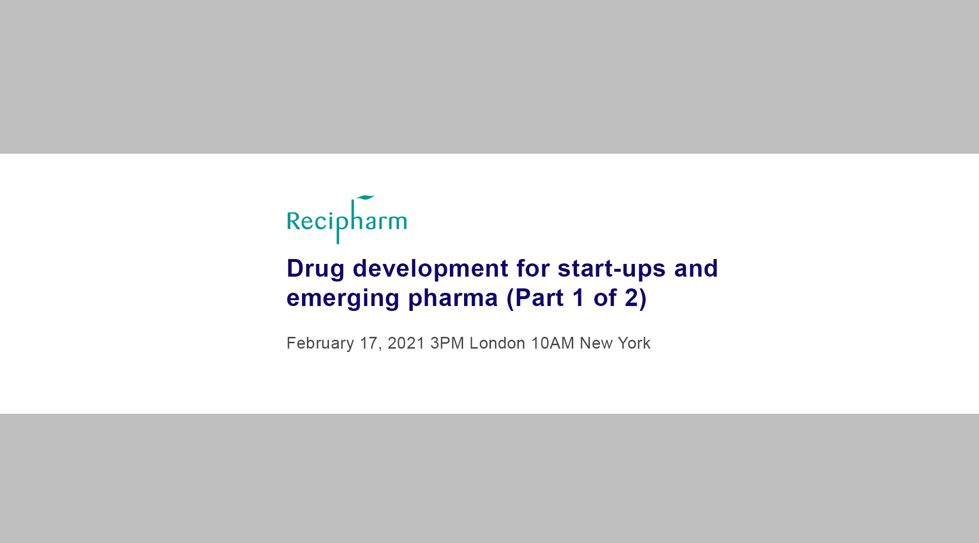 Drug development for start-ups and emerging pharma (Part 1 of 2 ...